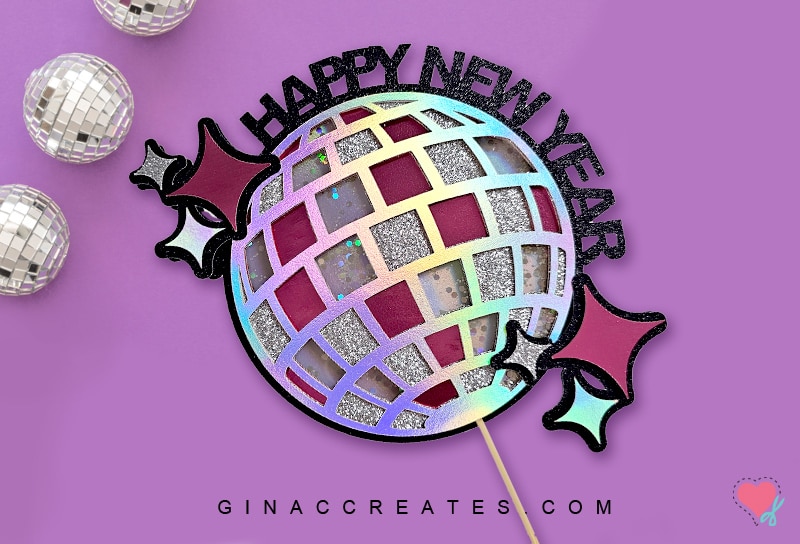 Happy New Year Disco Ball Topper