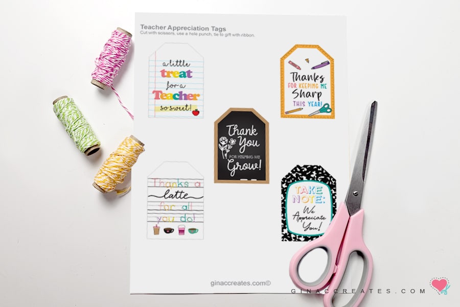 Easy DIY Teacher Appreciation Gift Tags Free Printable