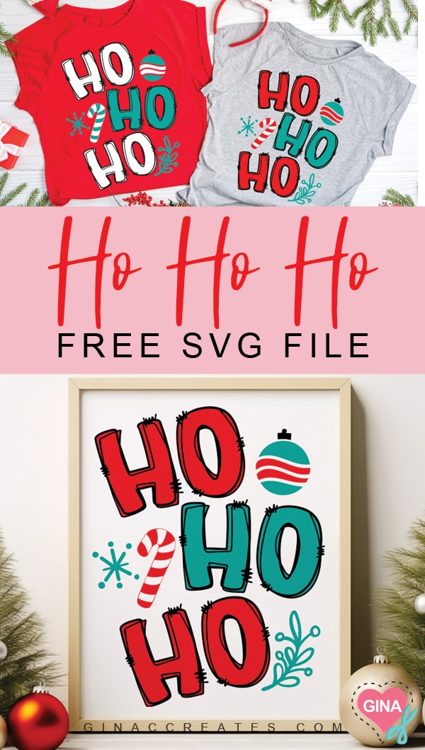 Free Doodle Ho Ho Ho SVG File for Christmas