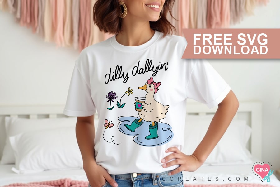 Cute Dilly Dally Goose for Cricut Free SVG