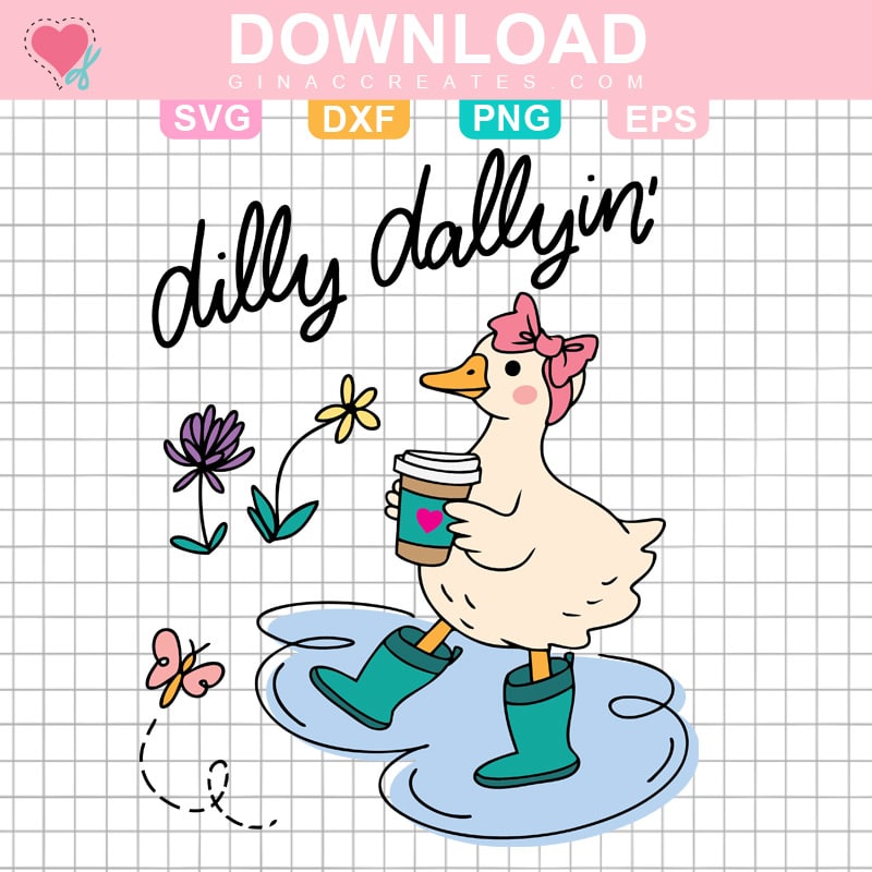 Cute Dilly Dally Goose for Cricut Free SVG
