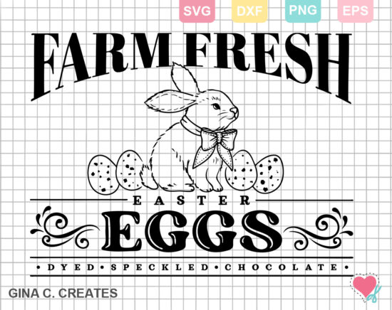 Cricut Easter SVG | Farm Fresh Easter Eggs Wall Decor