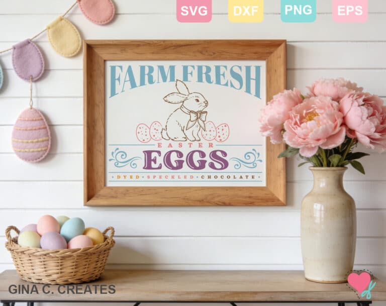 Vintage Easter Bunny SVG | Farm Fresh Spring Sign Cut File
