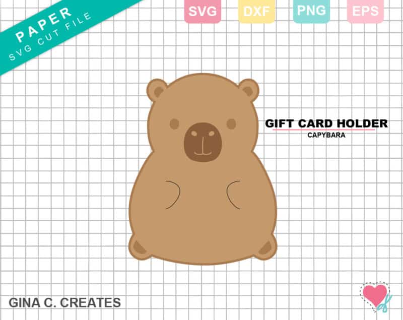 DIY Capybara Gift Card Holder SVG | Easy Cricut Cardstock Project